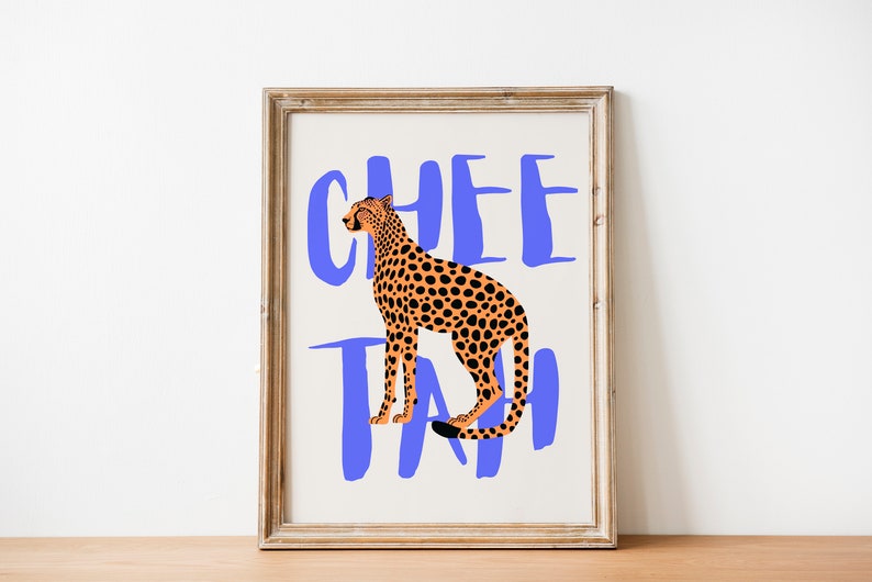 CHEETAH | Modern Illustration Wall Art | Printable Digital Download ...