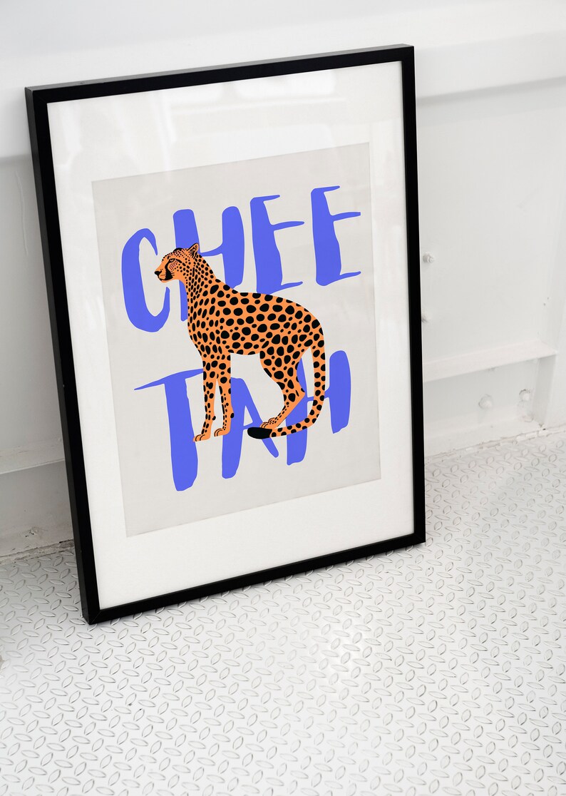 CHEETAH | Modern Illustration Wall Art | Printable Digital Download ...