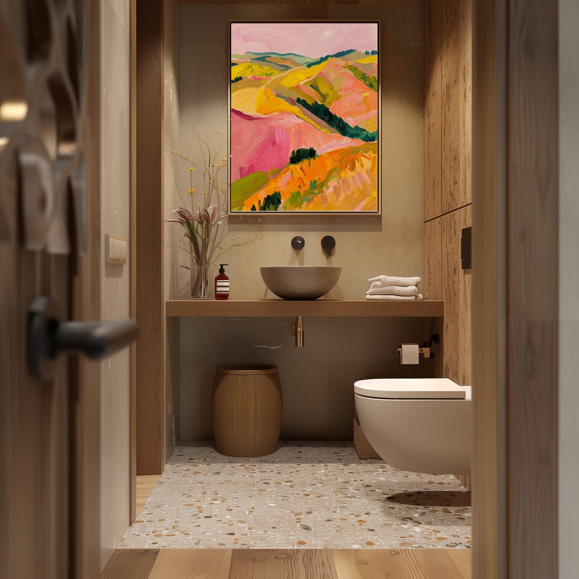 ABSTRACT LANDSCAPE Modern Oil Painting Wall Art Printable Digital ...