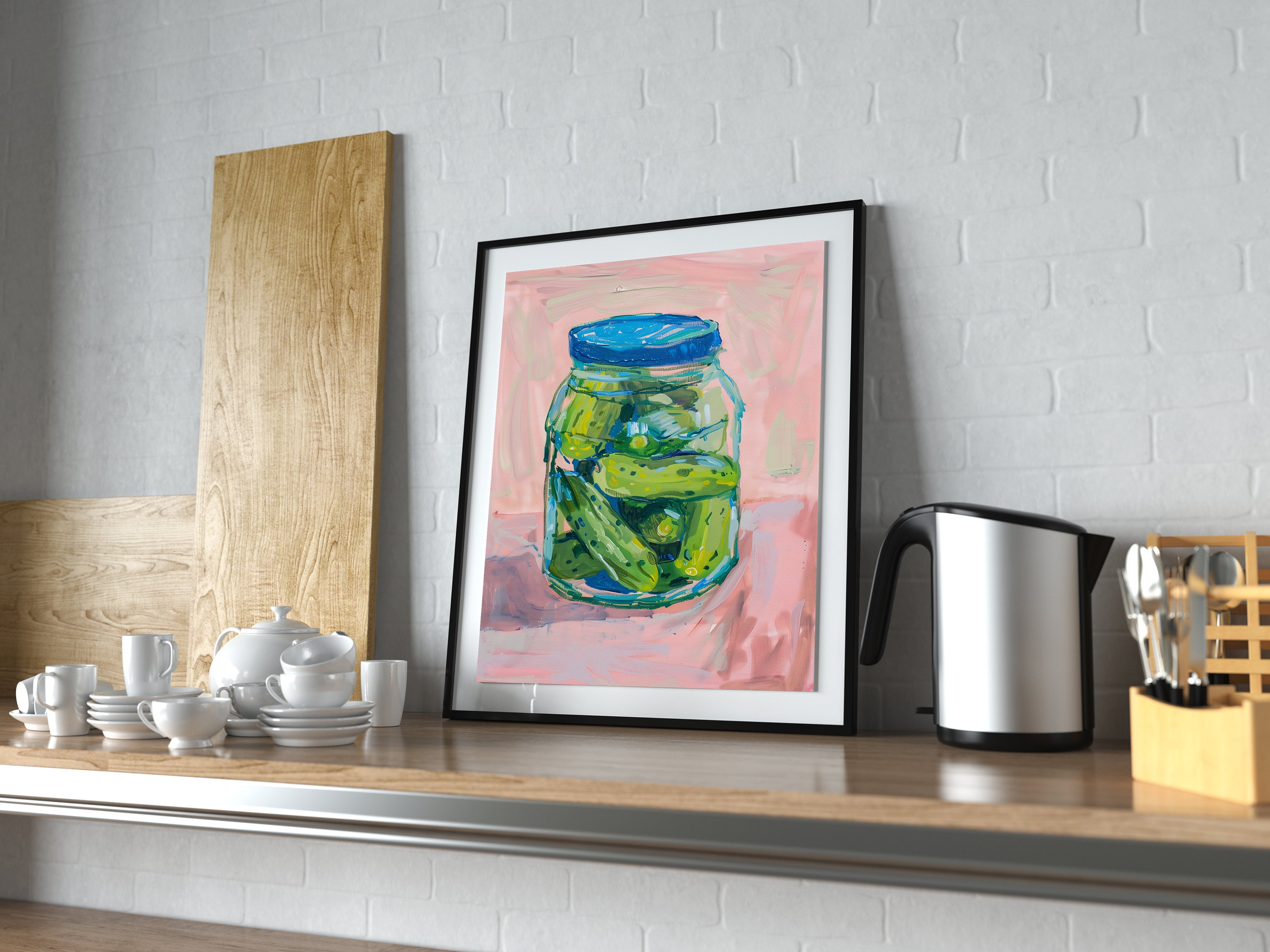 PICKLES | Modern Oil Painting | Wall Art | Printable Digital Download ...