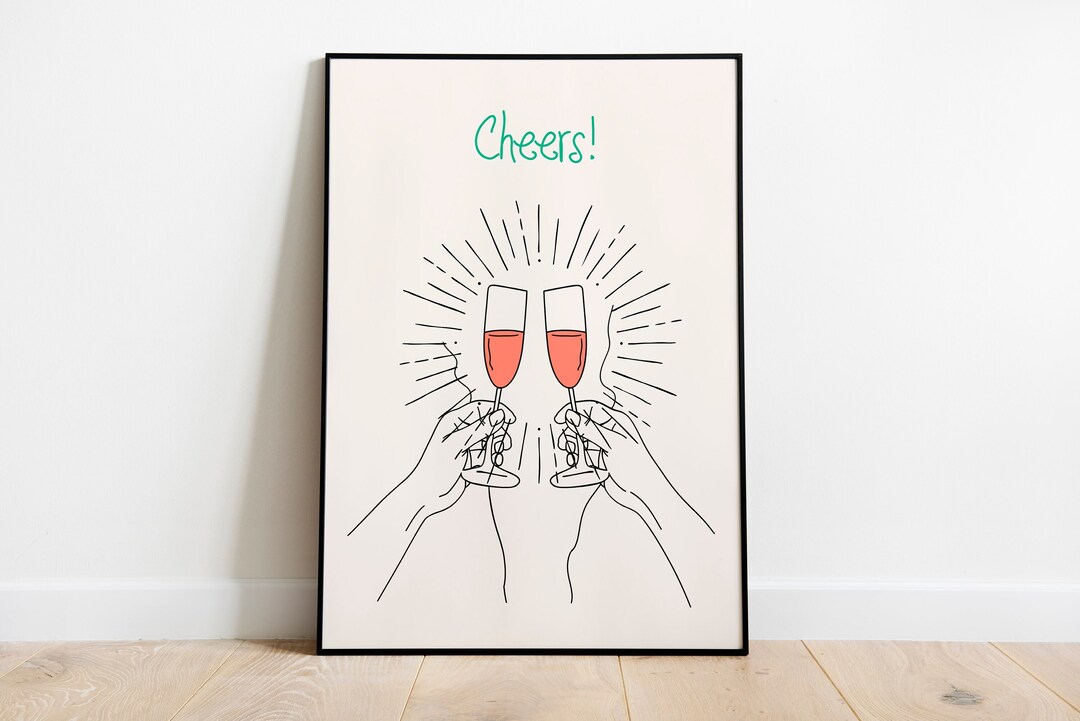 CHEERS | Minimalist Painting | Printable Digital Download | Kitchen ...
