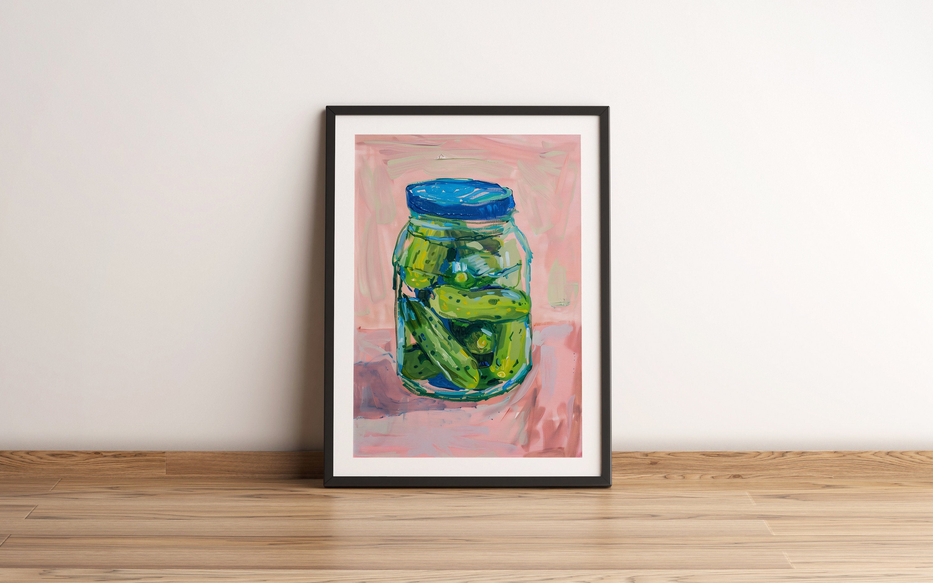 PICKLES | Modern Oil Painting | Wall Art | Printable Digital Download ...