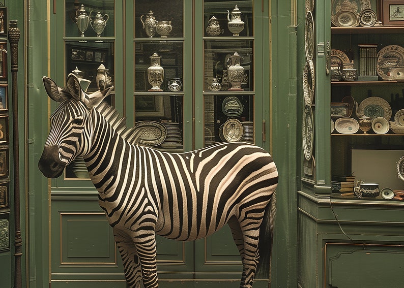 ZEBRA ANTIQUE SHOP | Digital Print for Download | Wall Art | Home Decor ...