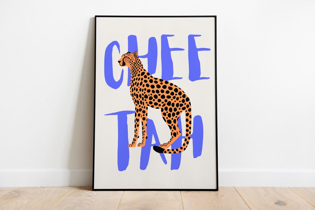 CHEETAH | Modern Illustration Wall Art | Printable Digital Download ...