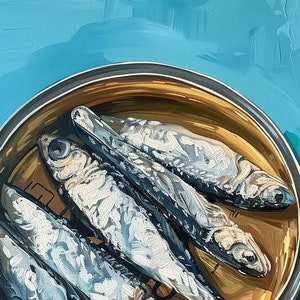 ANCHOVY | Modern Oil Painting | Wall Art | Printable Digital Download ...