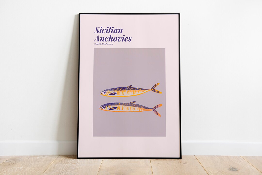 ANCHOVIES | Modern Oil Painting | Wall Art | Printable Digital Download ...