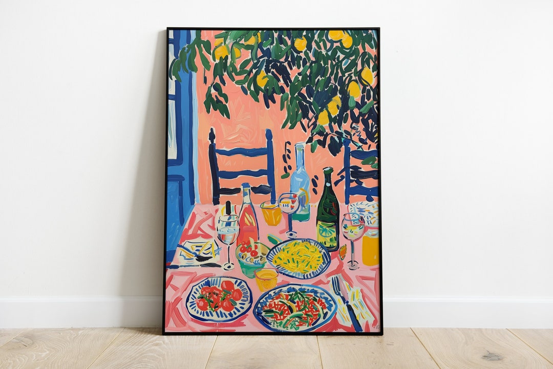 SUMMER BRUNCH | Vintage Oil Painting | Wall Art | Printable Digital ...