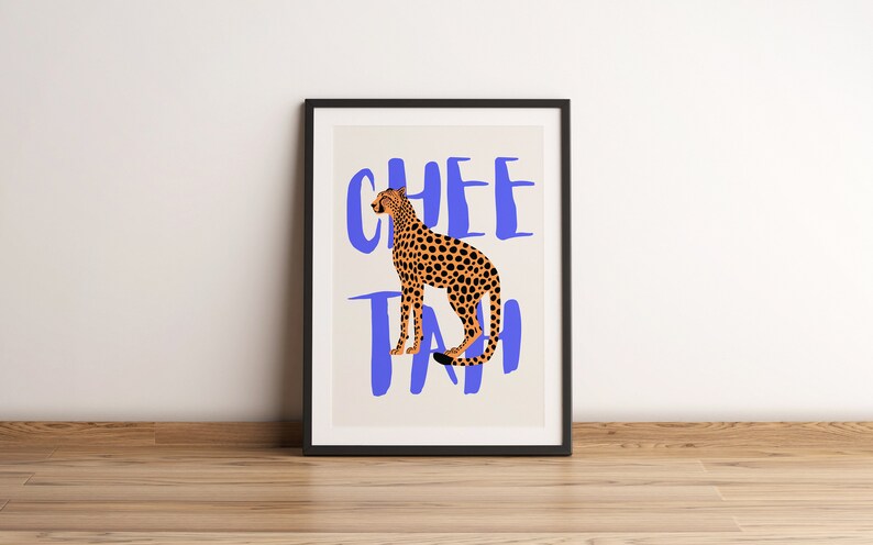 CHEETAH | Modern Illustration Wall Art | Printable Digital Download ...