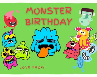 Monster Mash Birthday Invitation Printable Birthday Invite - Etsy