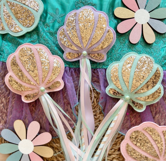 Mermaid Shell Wands / Fancy Dress Play Costume Uk Pearl - Etsy
