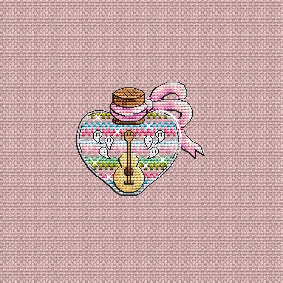 Guitar cross stitch pattern Cross stitch pdf Cross stitch | Etsy