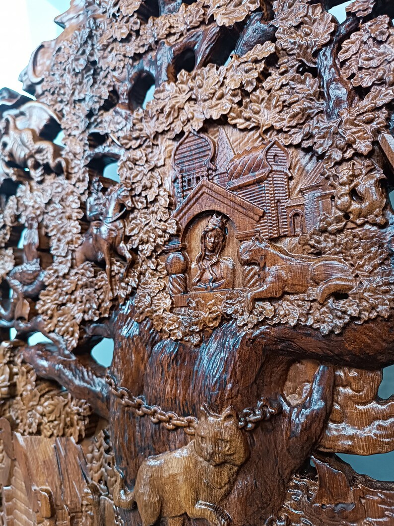 Tree of Life Wooden Folk Art Sculpture Fantasy Art Woodworking - Etsy