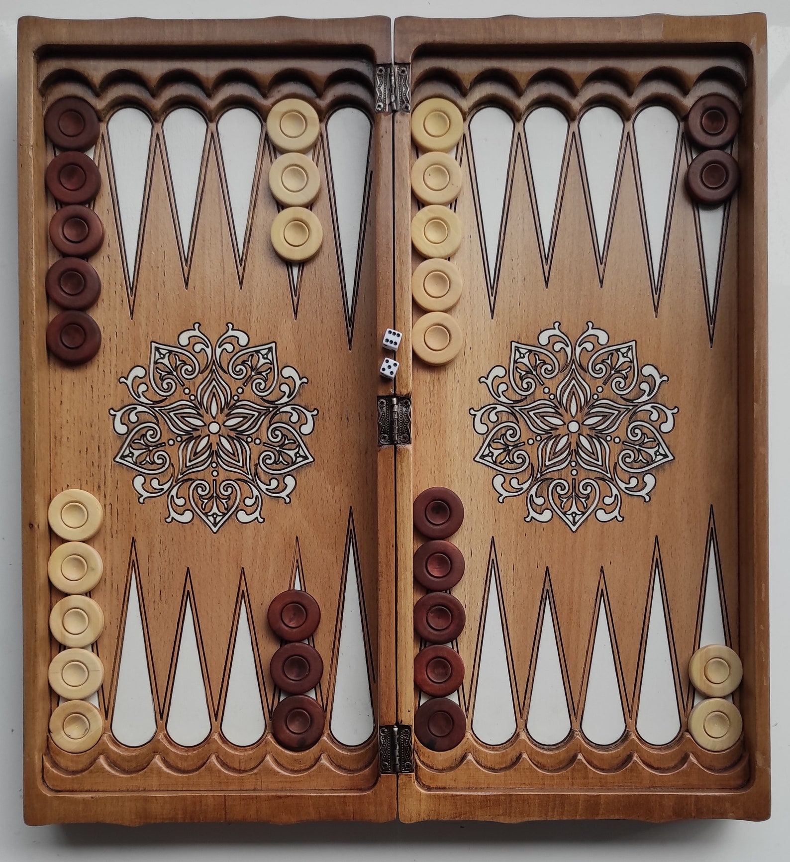 Ensemble exclusif de backgammon en bois | Etsy