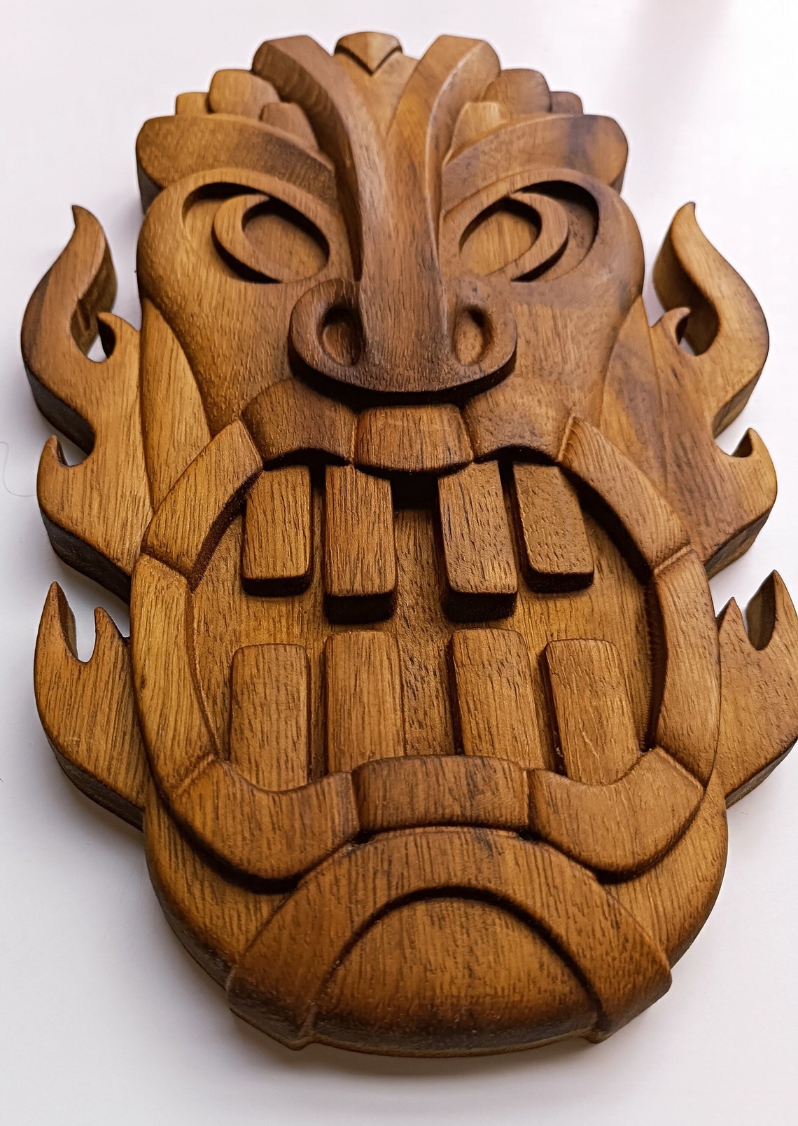 Wood Carving Tiki Mask Bar Decor Woodworking Tiki Mask Totem Wall ...