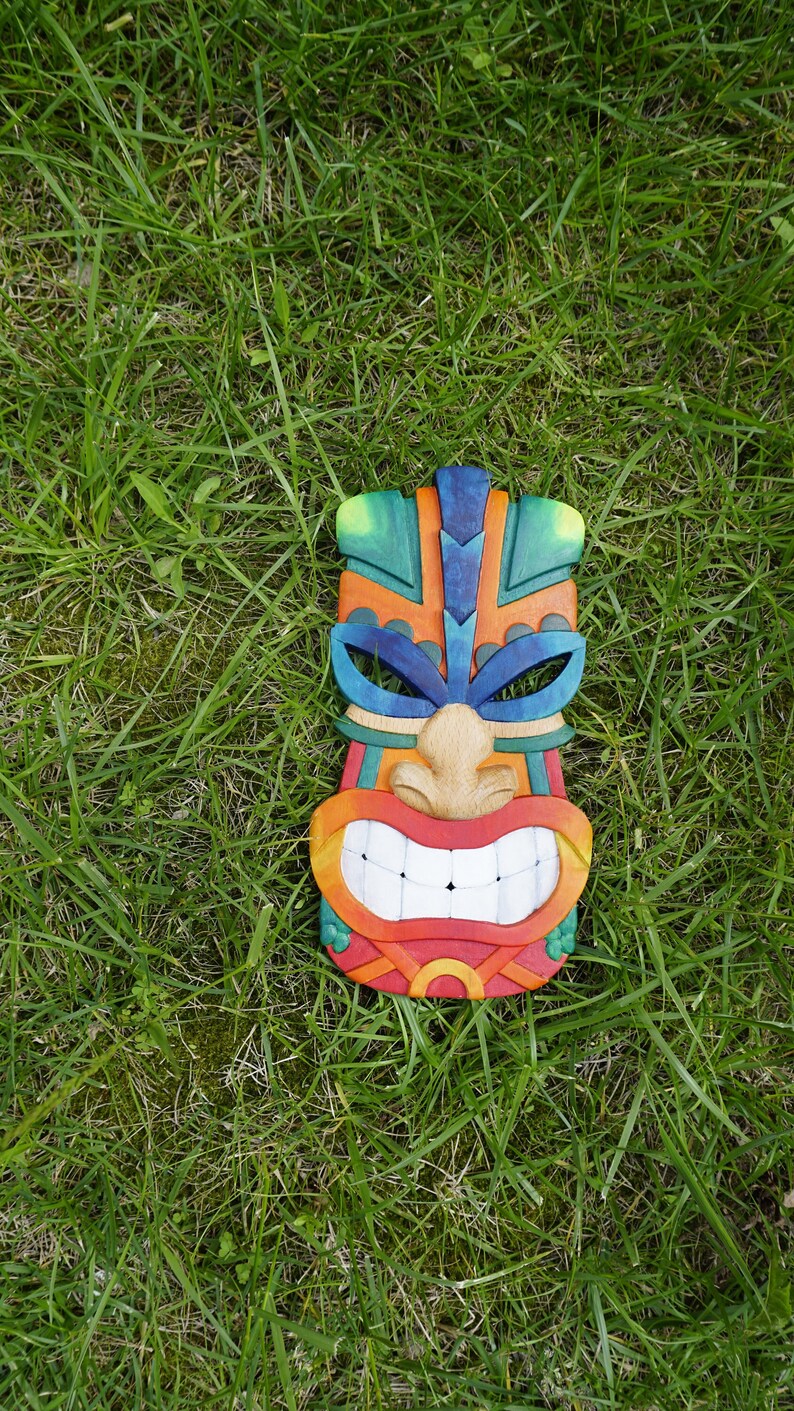 Tiki Bar Decor Wood Carving Tiki Mask Hawaiian Tiki Decor Tiki - Etsy