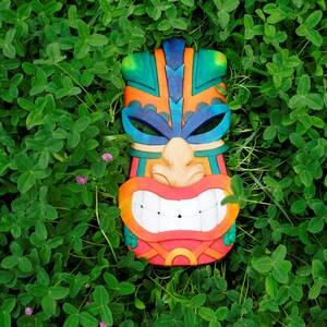 Tiki Bar Decor Wood Carving Tiki Mask Hawaiian Tiki Decor Tiki Statue ...