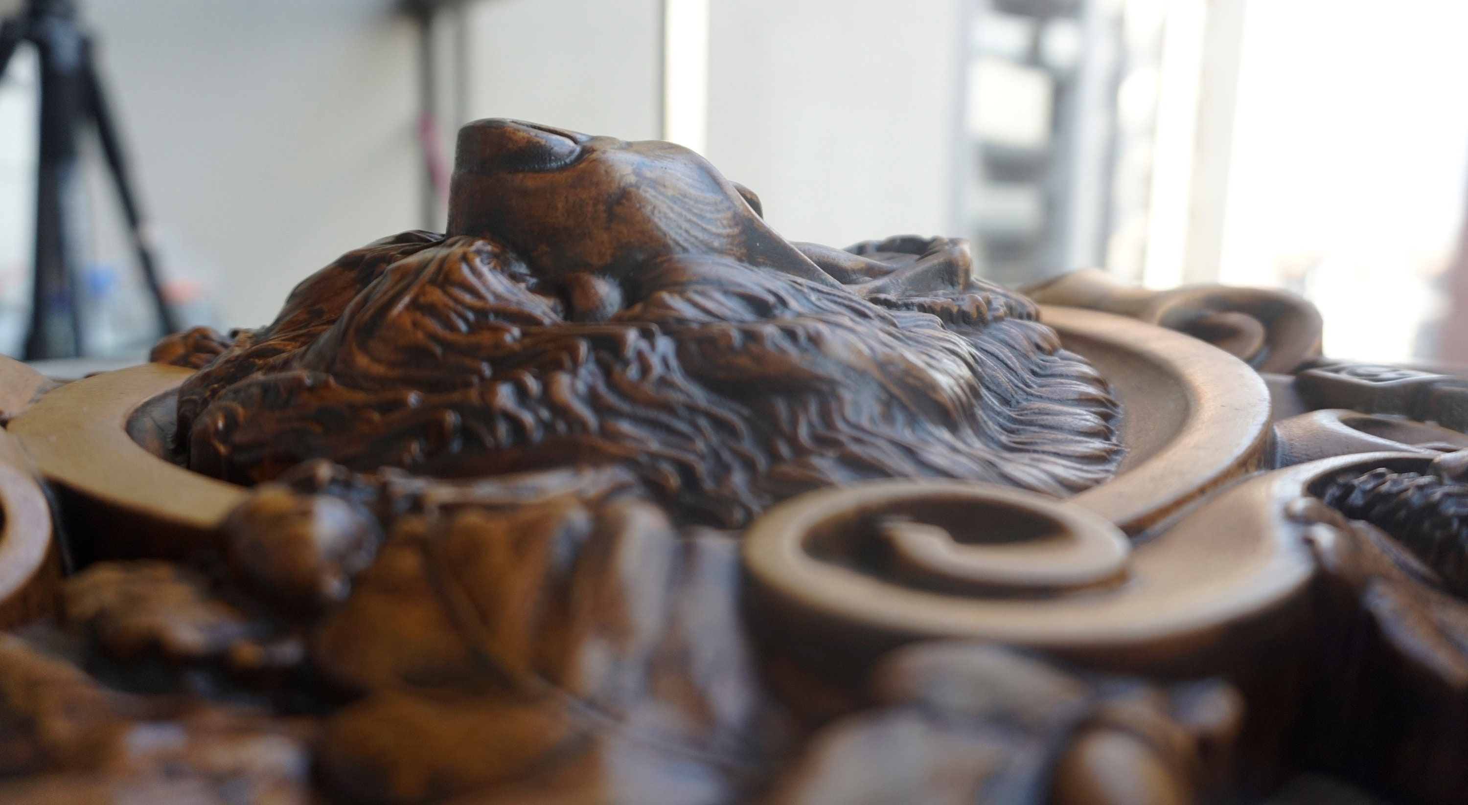 Bear Head Hunting Gift Wood Carving Wild Bear Statue Bear Decor Animal ...