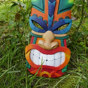 Tiki Bar Decor Wood Carving Tiki Mask Hawaiian Tiki Decor Tiki Statue ...