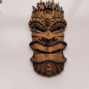 Tiki Decor Wood Mask Tiki Bar Decor Tiki Mask Wall Hanging Hawaiian Bar ...