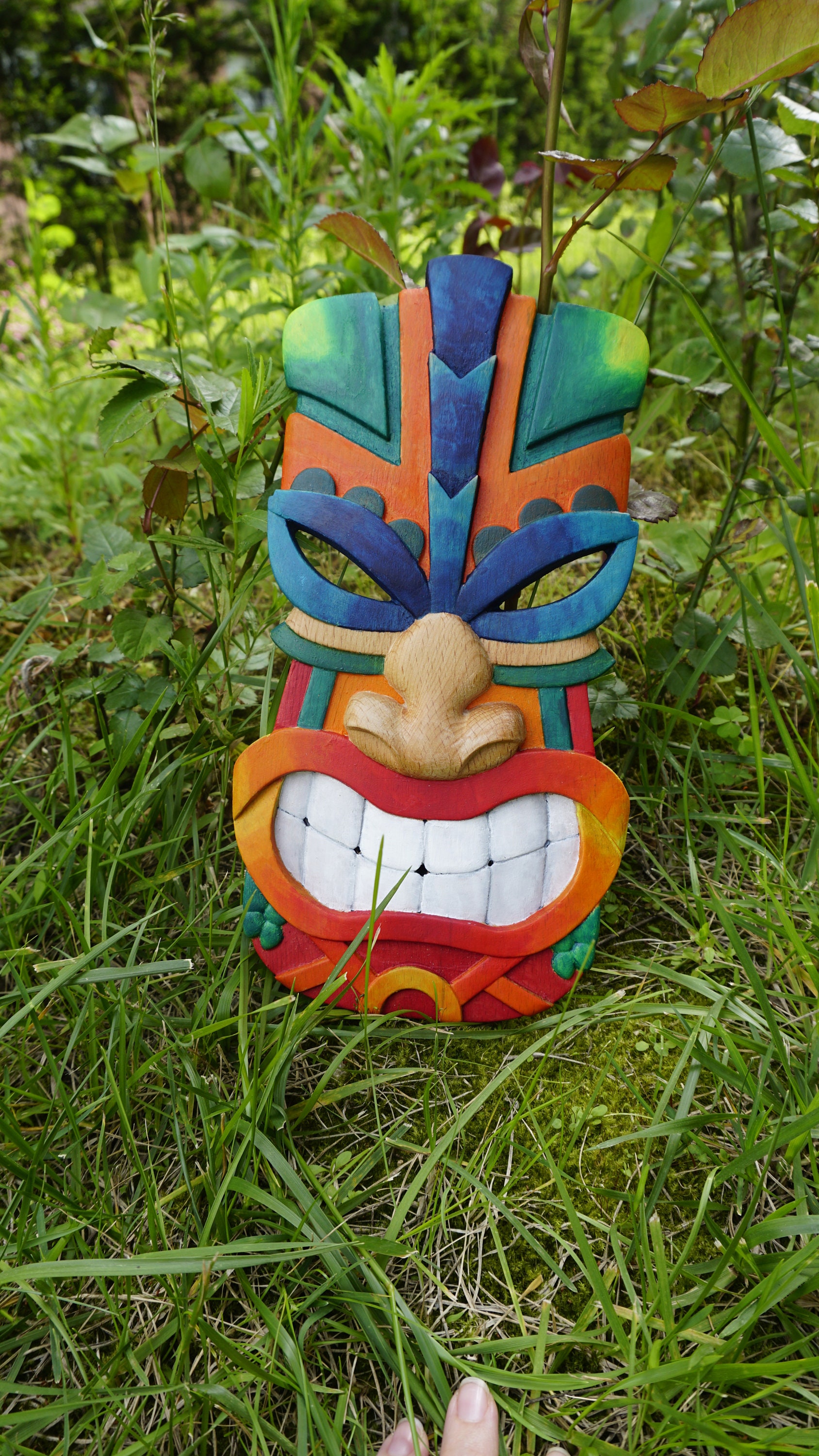 Tiki Bar Decor Wood Carving Tiki Mask Hawaiian Tiki Decor Tiki Statue ...