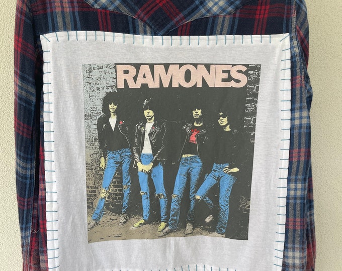 The Ramones Upcycled Flannel Shirt - Etsy