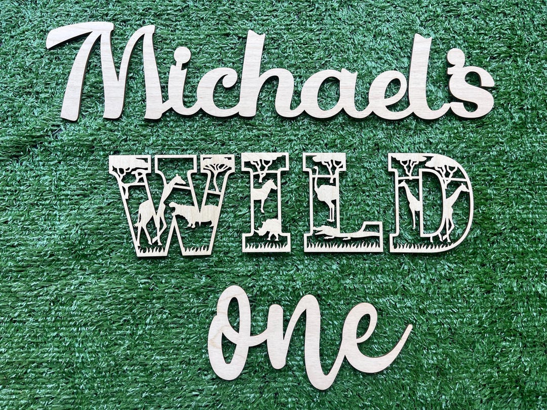 Wild One Sign Jungle Theme Party Birthday Party Backdrop Photo Prop One ...