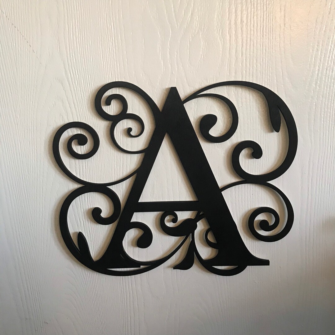 Swirl Letter Monogram/wood Monogram Wedding Monogram Gift /nursery Wall ...