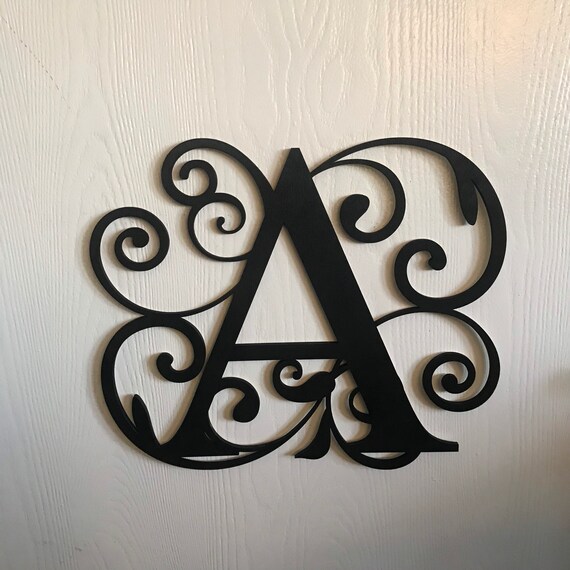 Swirl Letter Monogram/wood Monogram Wedding Monogram Gift - Etsy