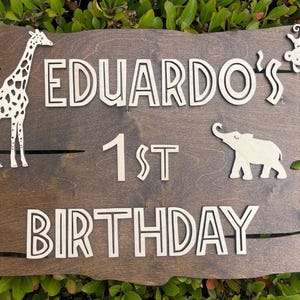 Safari Theme Wild One Sign First Birthday Party Jungle Animals Theme ...