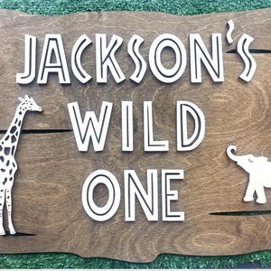 Safari Theme Wild One Sign First Birthday Party Jungle Animals Theme ...
