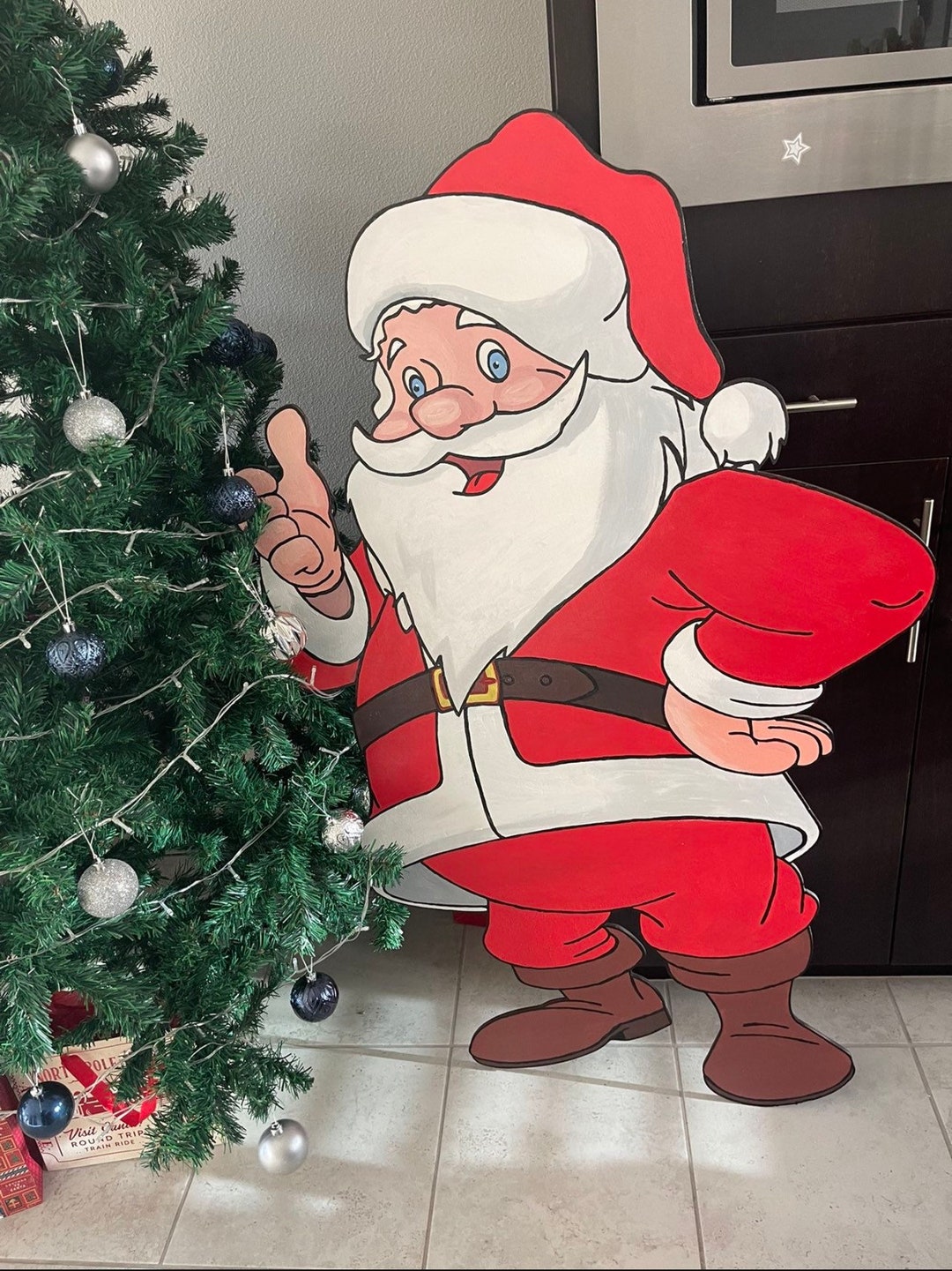 Christmas Decor Santa Photo Prop Santa Yard Sign Santa Porch Decor ...