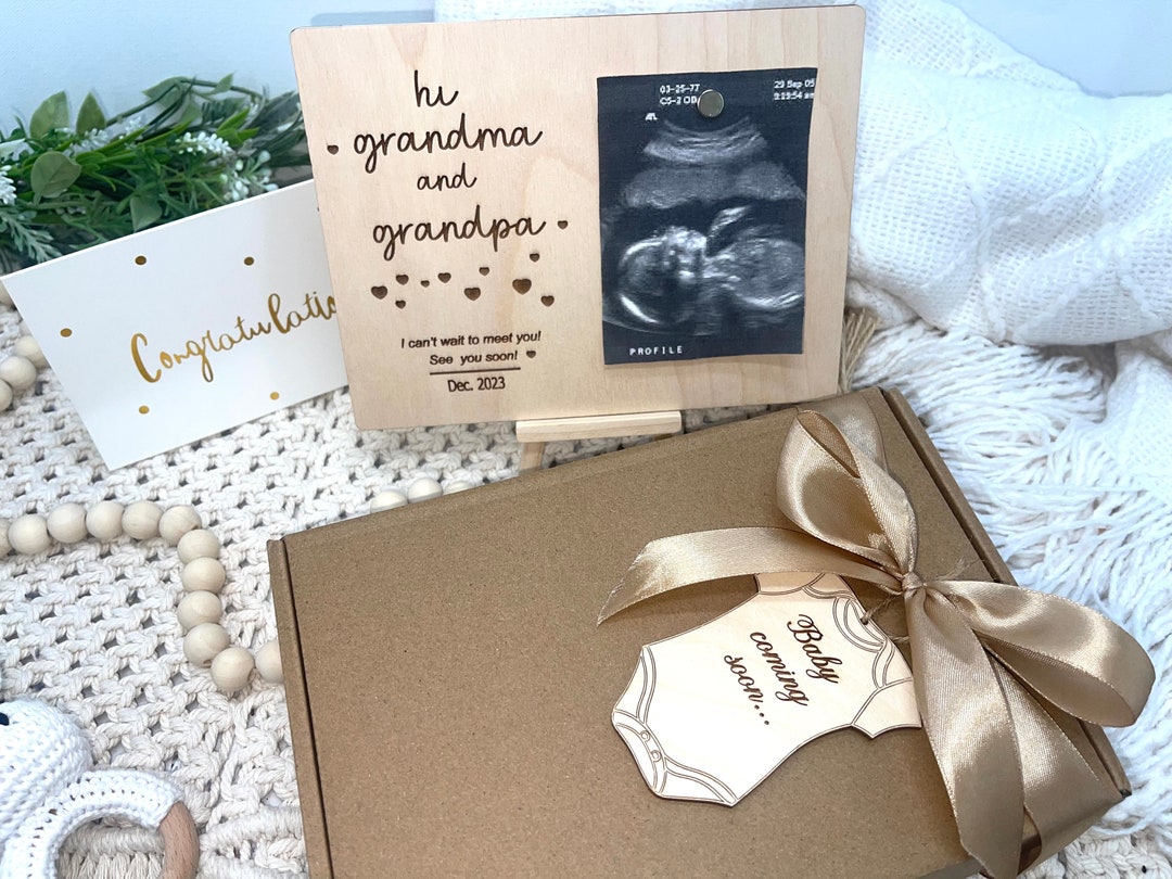 Hi Grandma and Grandpa Photo Ultrasound Sonogram Frame Christmas Gift ...