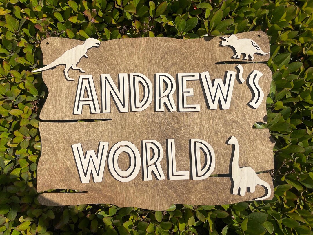 Jurassic World Sign Dinosaur Theme Party Birthday Dinosaur Name Sign ...