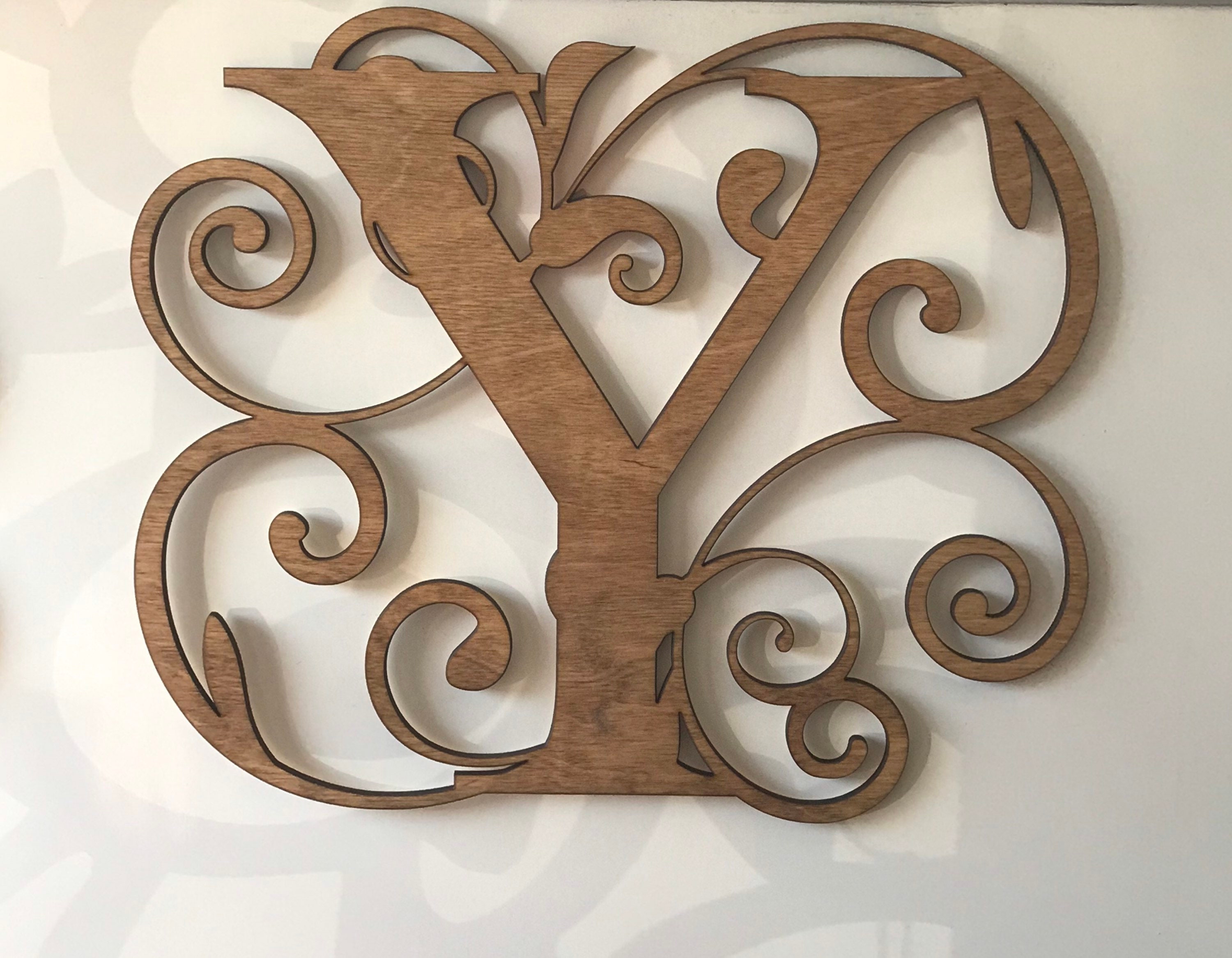 Swirl Letter Monogram/wood Monogram Wedding Monogram Gift /nursery Wall ...