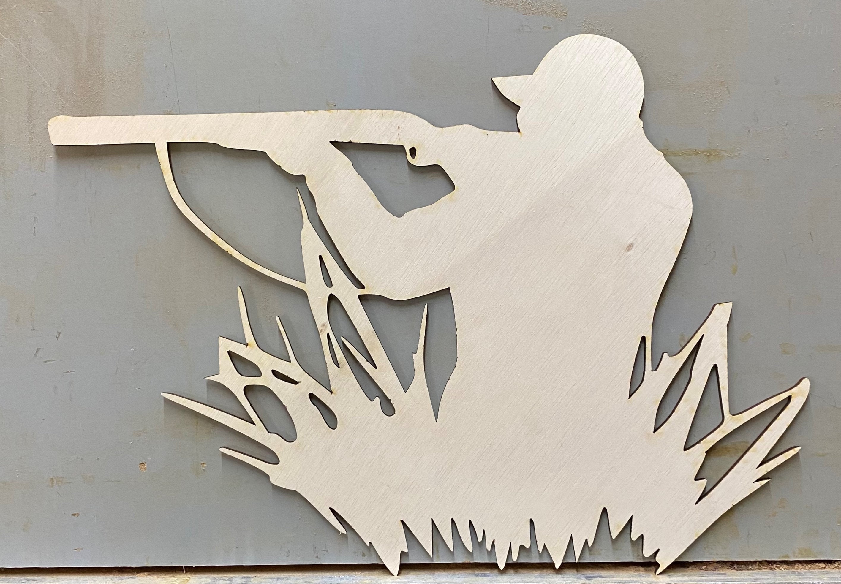 Hunter Unfinished Laser Wood Cutout DIY Man Cave Decor Duck Hunting ...