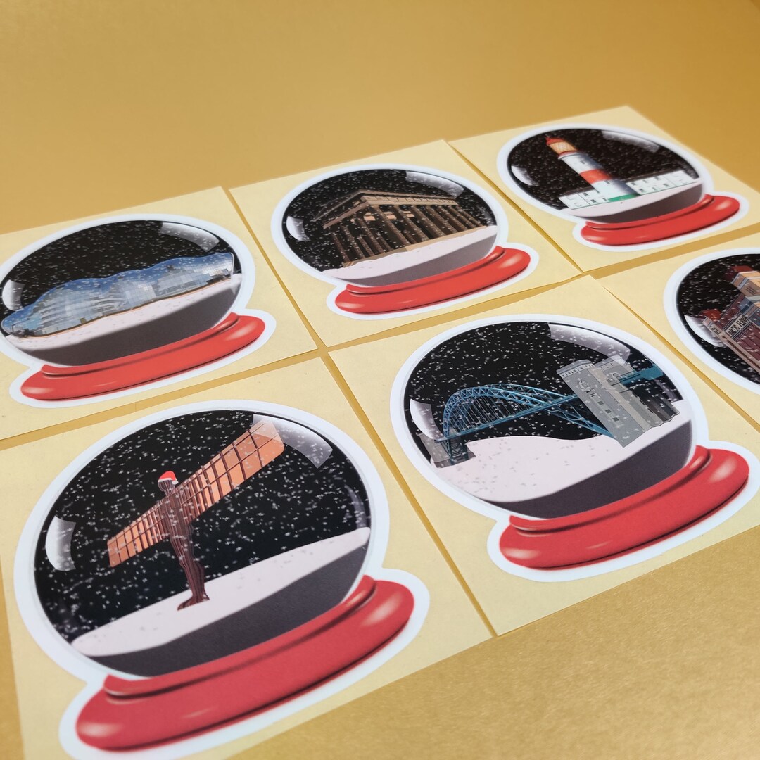 North East Landmark Christmas Sticker Set 6 Beautiful - Etsy