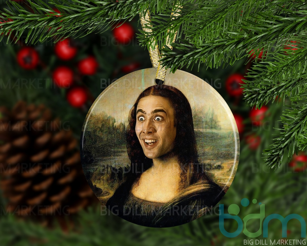 Saint Nicolas Mona Lisa Ceramic Christmas Ornament | Nicolas Cage ...