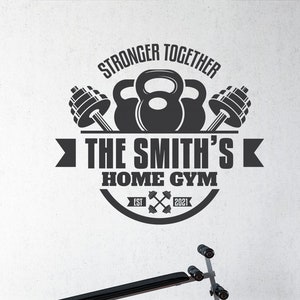 Personalized Weight Room Sign Fitness Wall Decal, Home Gym Wall Decor ...