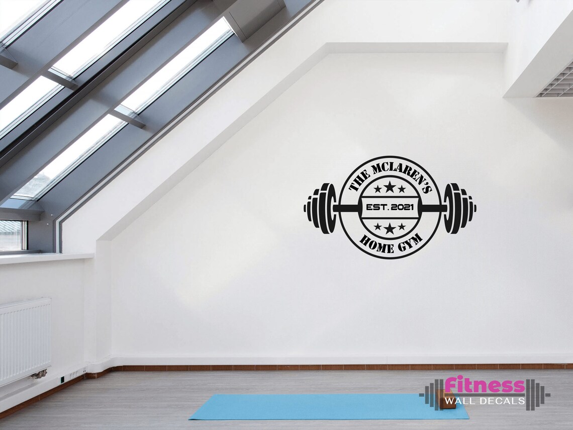 Personalized Home Gym Weight Room Sign Fitness Wall Decal | Etsy