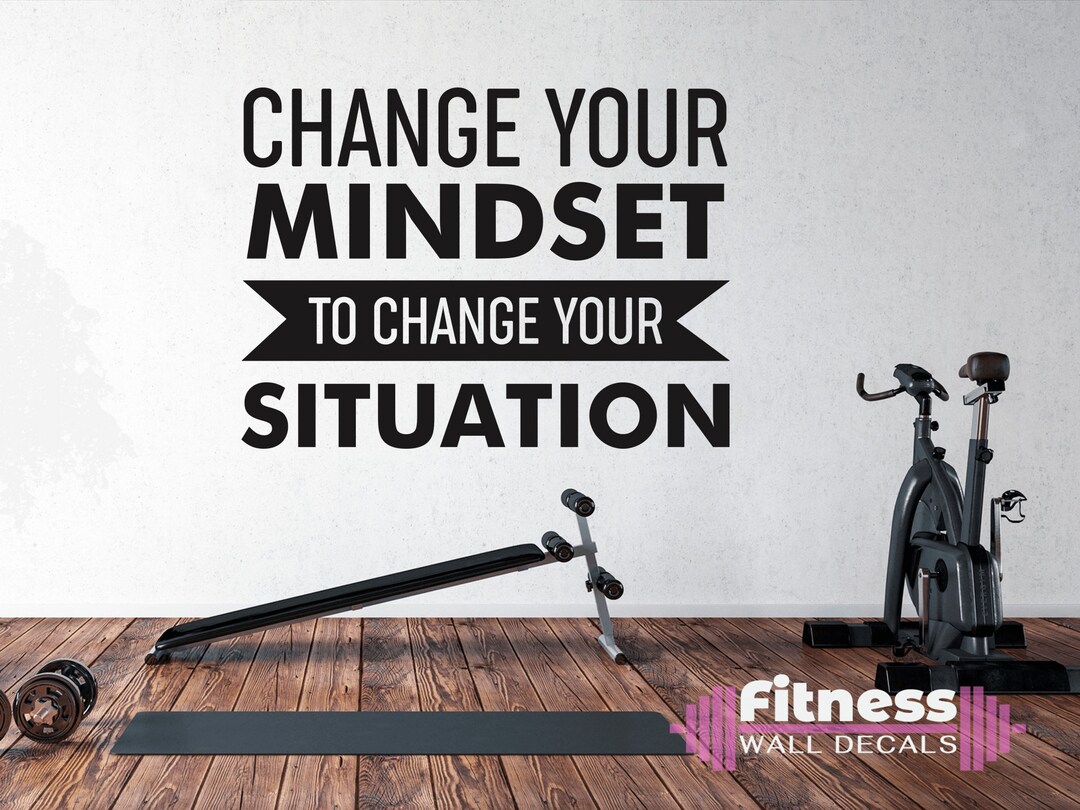 Change Your Mindset Fitness Wall Decal, Motivational Home Gym Decor ...