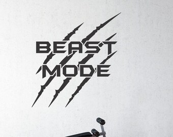 Beast Mode Wall Decal Gym Poster Sport Motivational Quote - Etsy