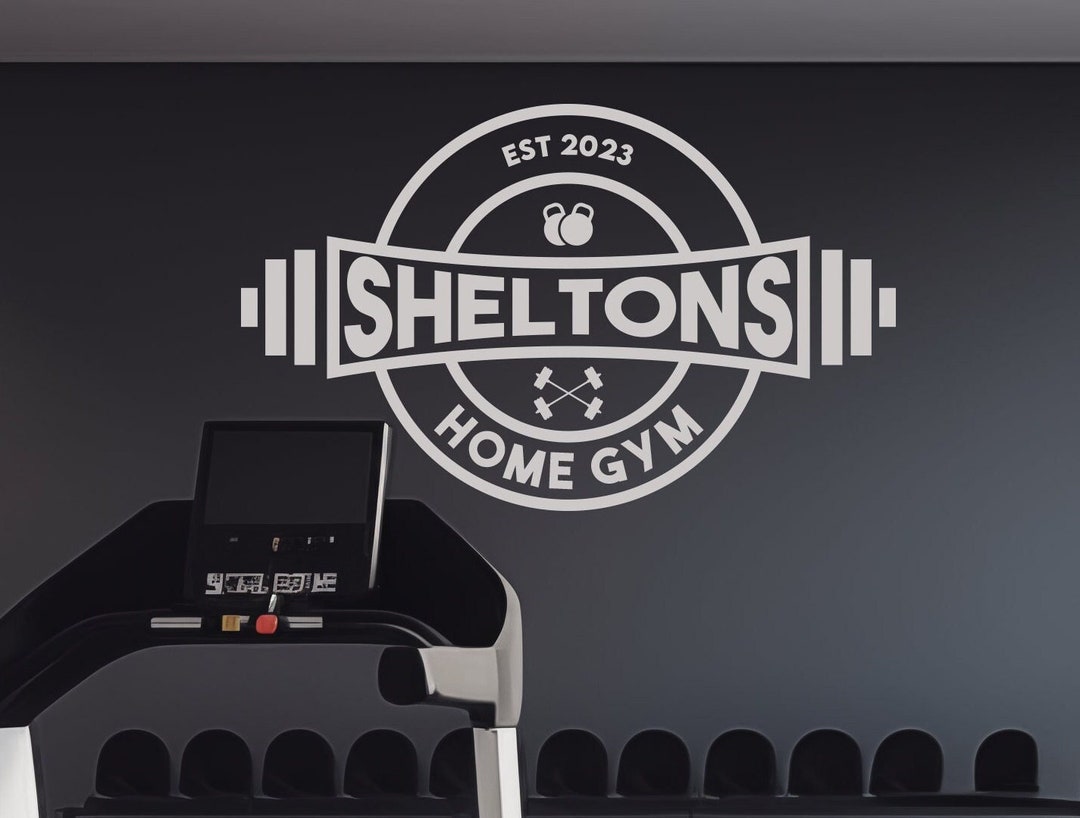 Custom Home Gym Sign Fitness Wall Decal, Weight Room Sign Garage Home ...