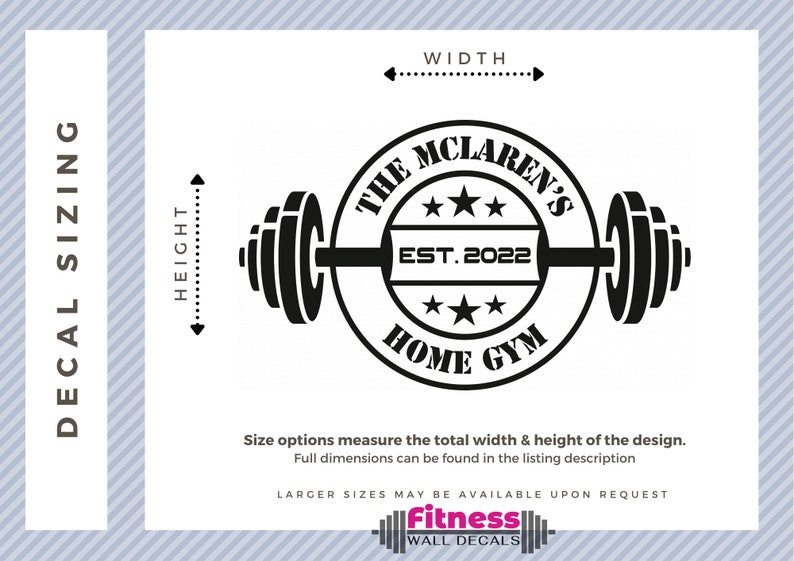 Personalized Home Gym Weight Room Sign Fitness Wall Decal - Etsy
