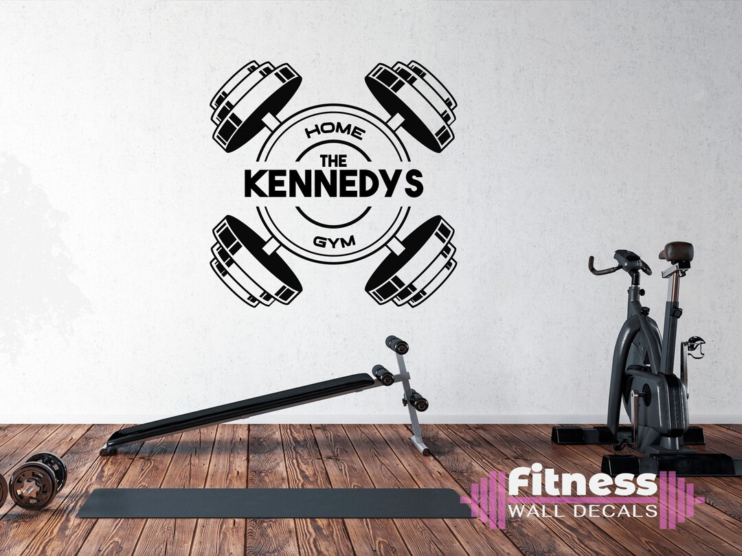 Personalized Home Gym Sign Fitness Wall Decal, Custom Home Gym Garage ...