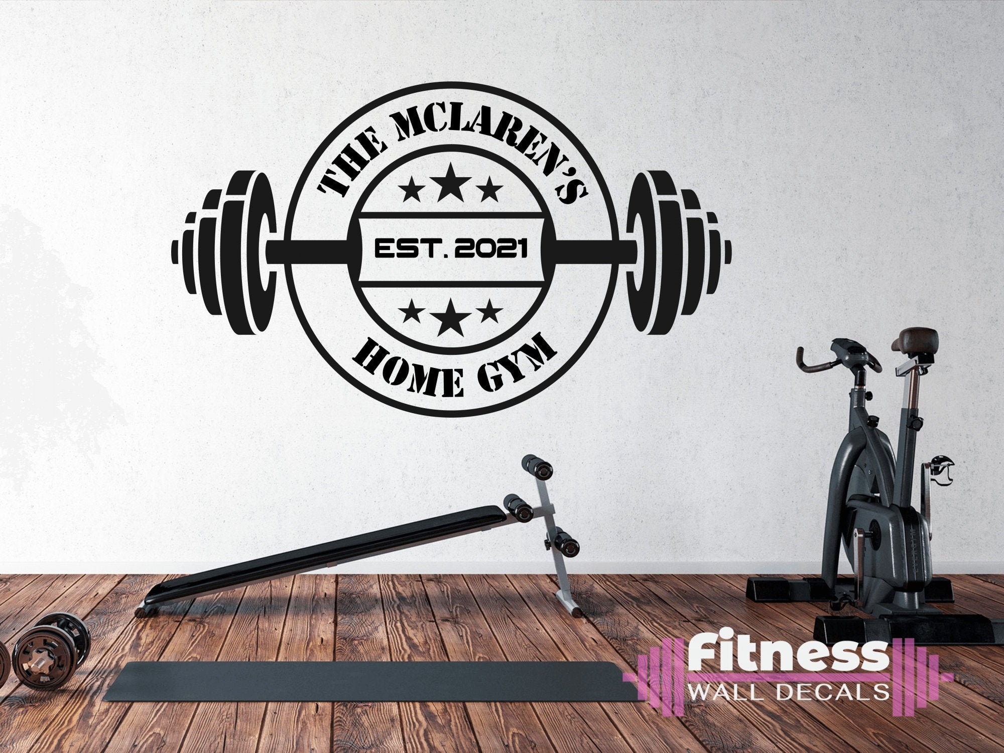 Personalized Home Gym Weight Room Sign Fitness Wall Decal Etsy