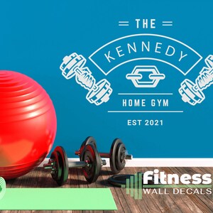 Personalized Barbell Weight Room, Home Gym Sign Fitness Wall Decal ...