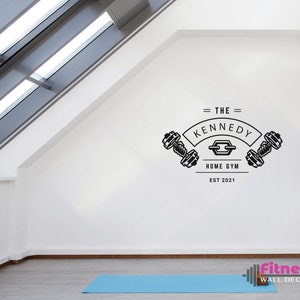 Personalized Barbell Weight Room, Home Gym Sign Fitness Wall Decal ...