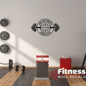 Personalized Home Gym Weight Room Sign Fitness Wall Decal, Vinyl ...