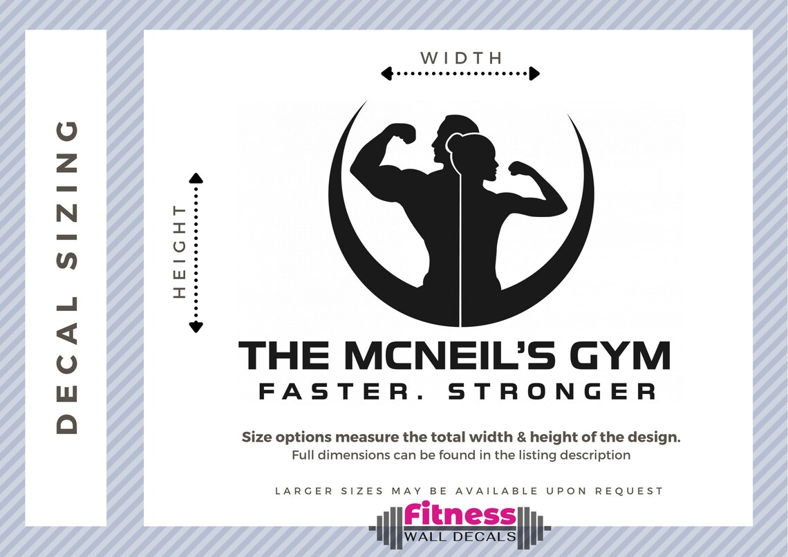 Personalized Gym Sign Fitness Wall Decal Weight Room Home Gym | Etsy