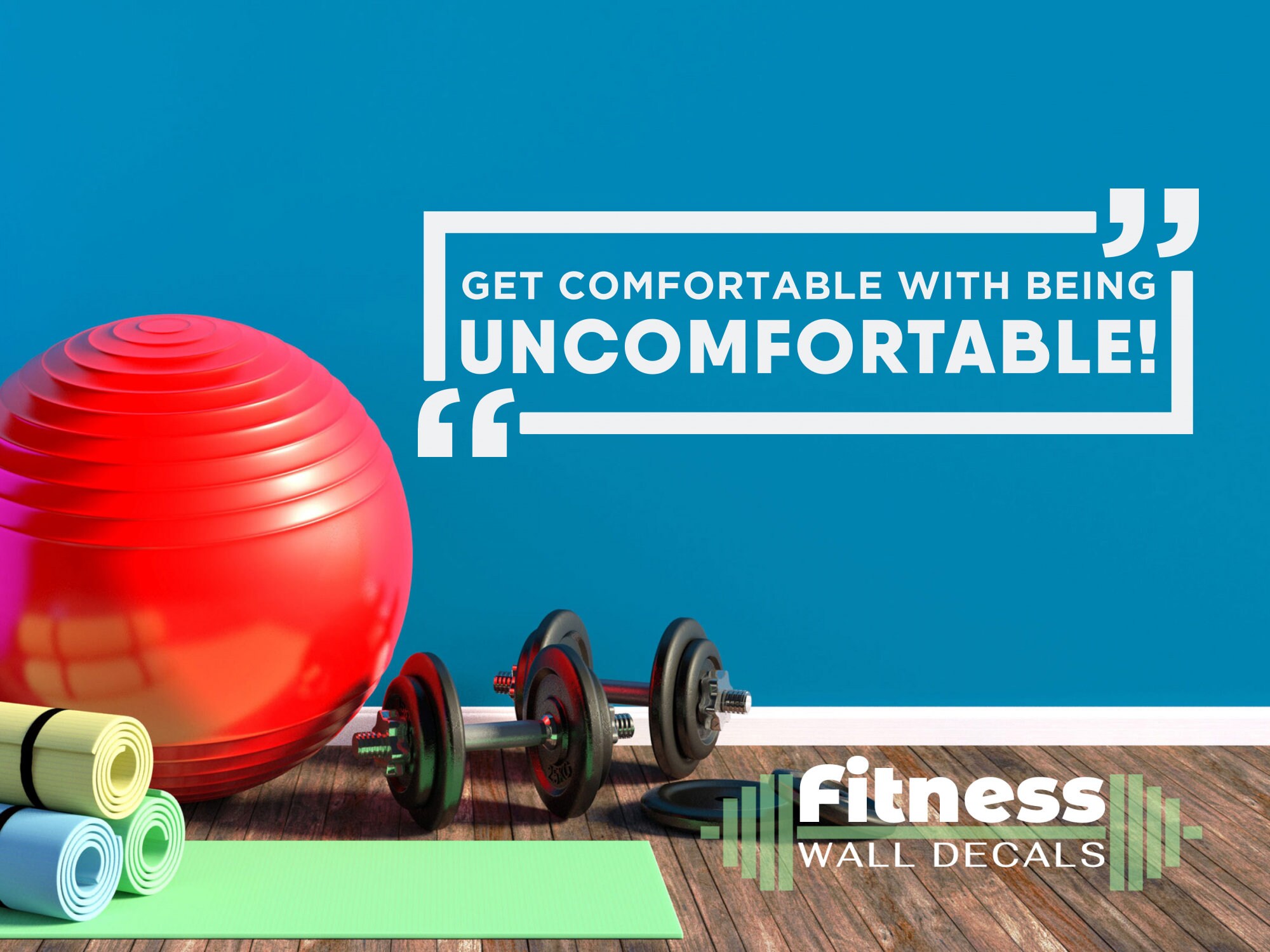 Get Comfortable With Being Uncomfortable Fitness Wall Decal - Etsy